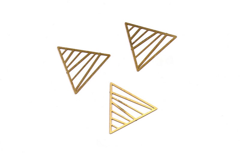 Triangle Shaped Earring Charms Raw Brass Earring Teardrop - Etsy