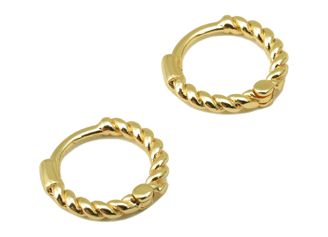 Brass Twisted Hoop Earring Clasp - Brass Twist Chain Round Hoop Clasp ...
