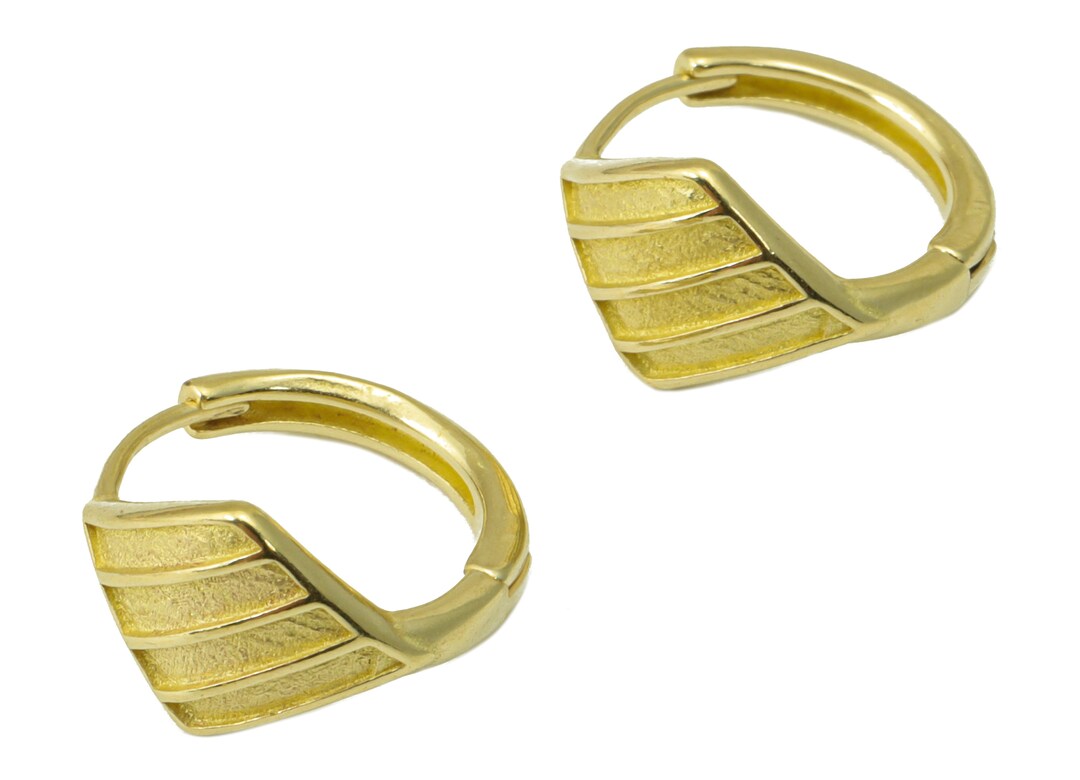 Brass Diamond Clasp - Raw Brass Hoop Clasp -brass Huggie Hoop Clasp ...