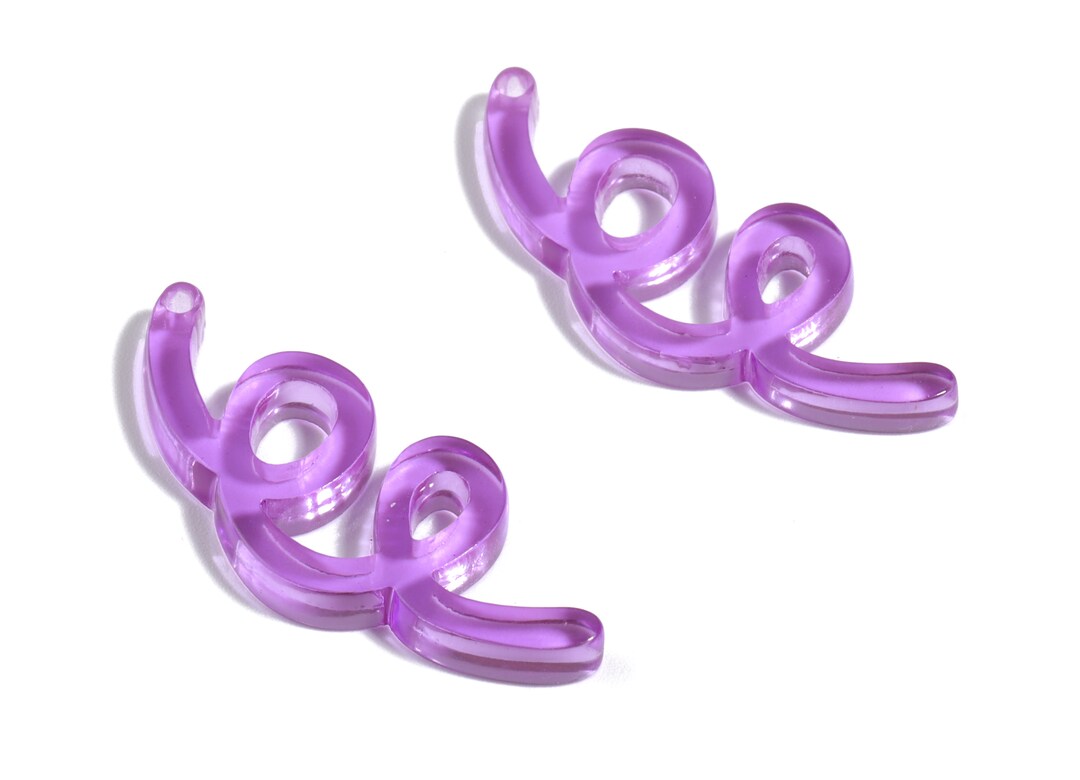 Acrylic Wavy Earring Connector - Purple Knot Earring Charms - Jewelry ...