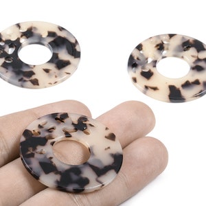 Acetate Circle Charms - Blonde Tortoise Shell Earrings - Circle Earring ...