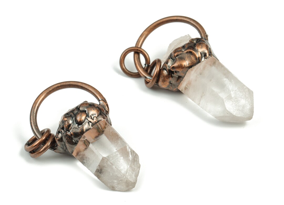 White Crystal Bullet Pendant – Natural Irregular Bullet Crystal Charm ...