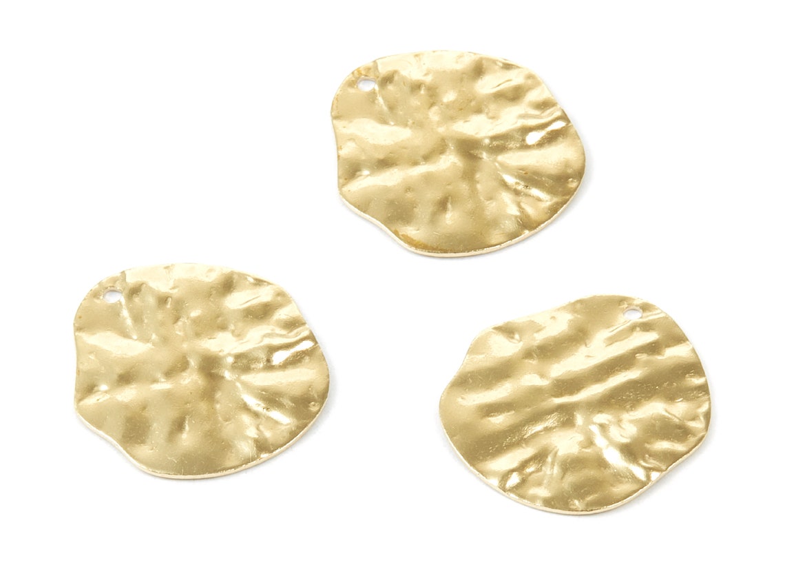 Brass Wavy Disc Charms Wavy Disc Raw Brass Pendant Earring - Etsy