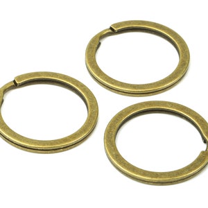 Antique Bronze Metal Key Rings - Flat Split Rings - Circle Key Rings ...