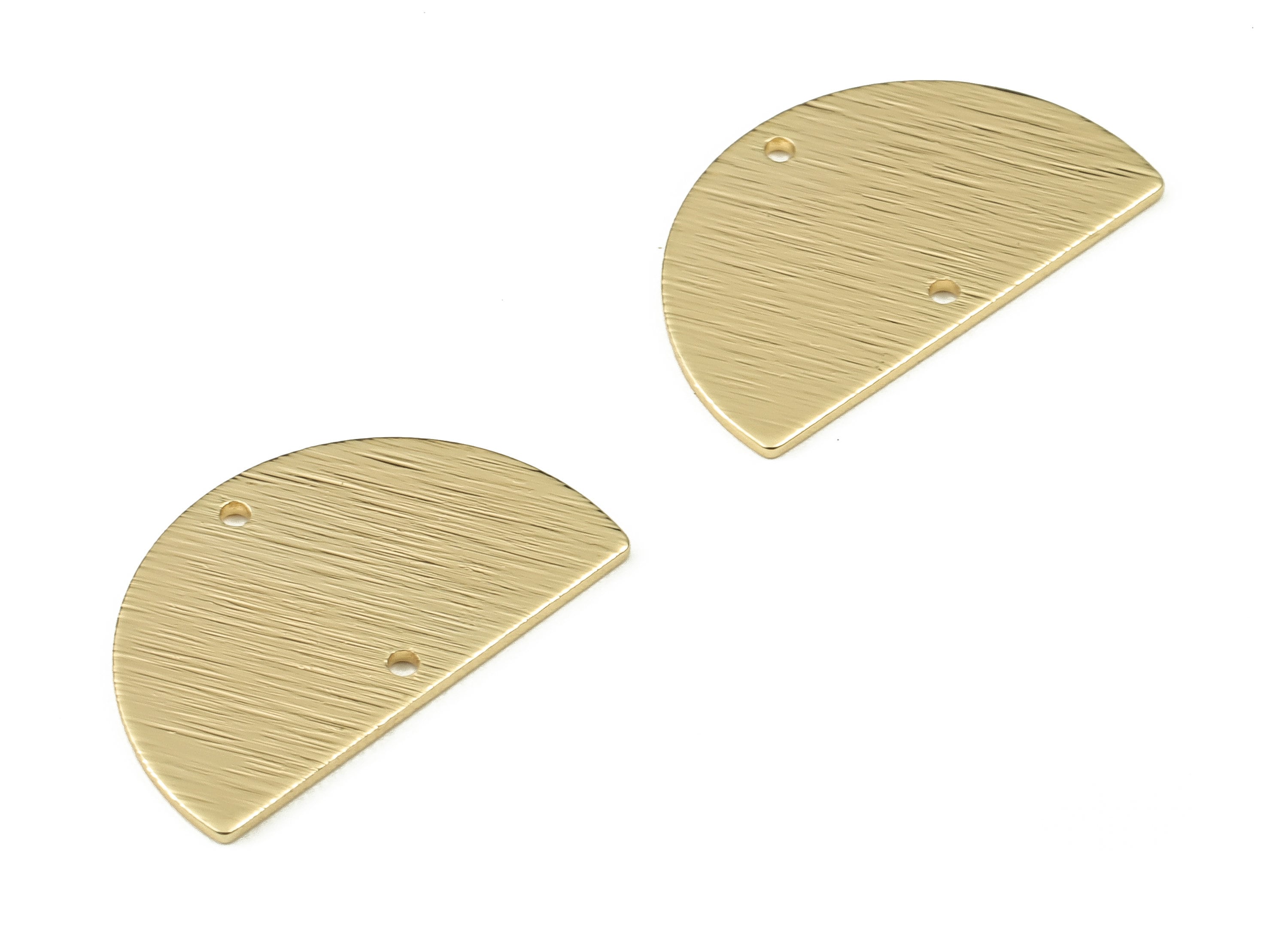Brass Half Moon Connectors Gold Textured Semicircle Charms - Etsy