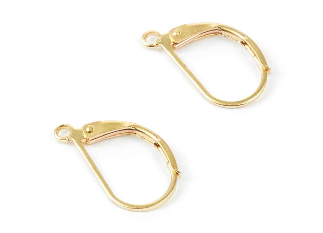 Brass Leverback Earring Clasp - Raw Brass Plain Leverback - Earring ...