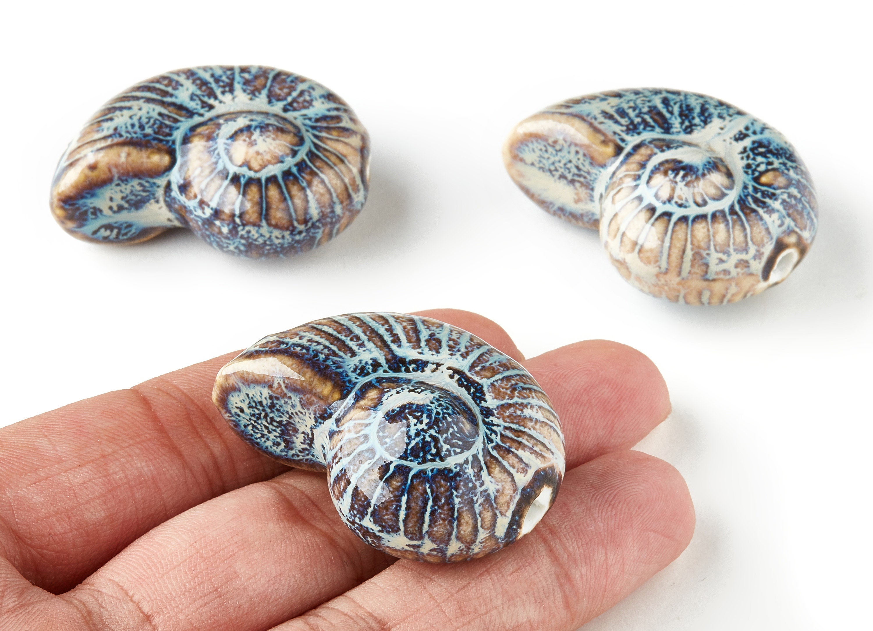 Glazed Ceramic Beads Carved Shaped Beads Handmade Beads - Etsy