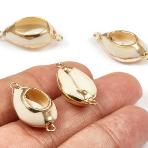 Open Cowrie Connectors - Cut Open Cowrie Seashell Pendant - Natural ...