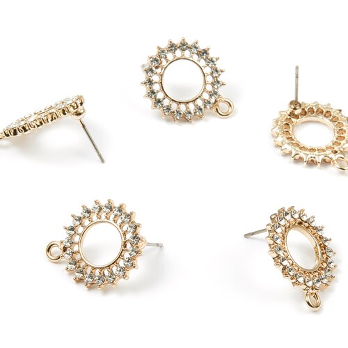 Iron Earring Stud Gold Tone Plated Circle Shaped Earring - Etsy