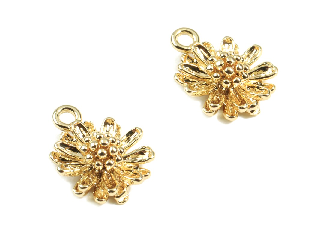 Messing Mini Blumen Ohrring Charm - Messing Mini Blume Ohrring ...