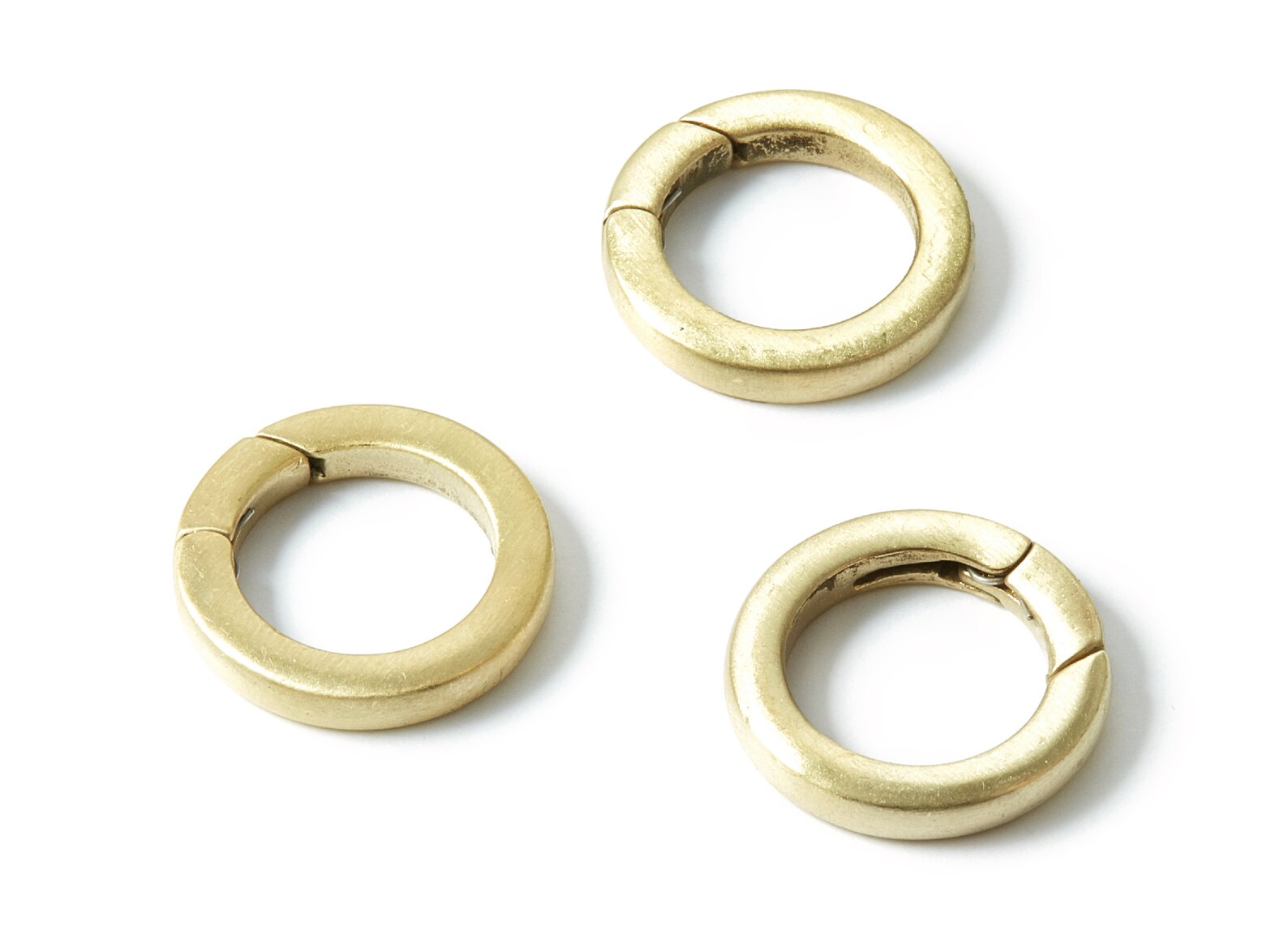 Brass Spring Clasps - Circle Shaped Raw Brass Ring - Open Spring Clasp ...