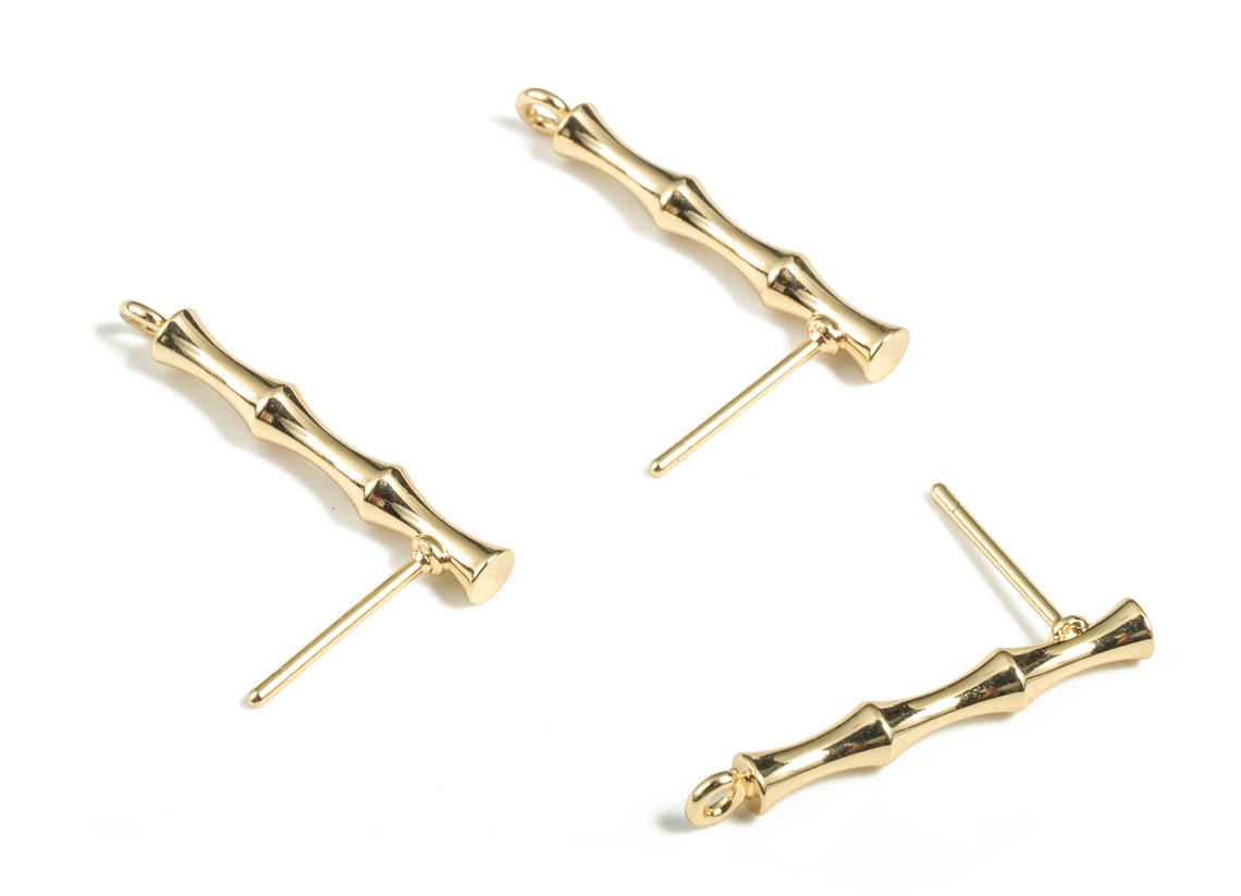 Brass Stem Earring Stud Brass Stem Earring Post With Loop | Etsy