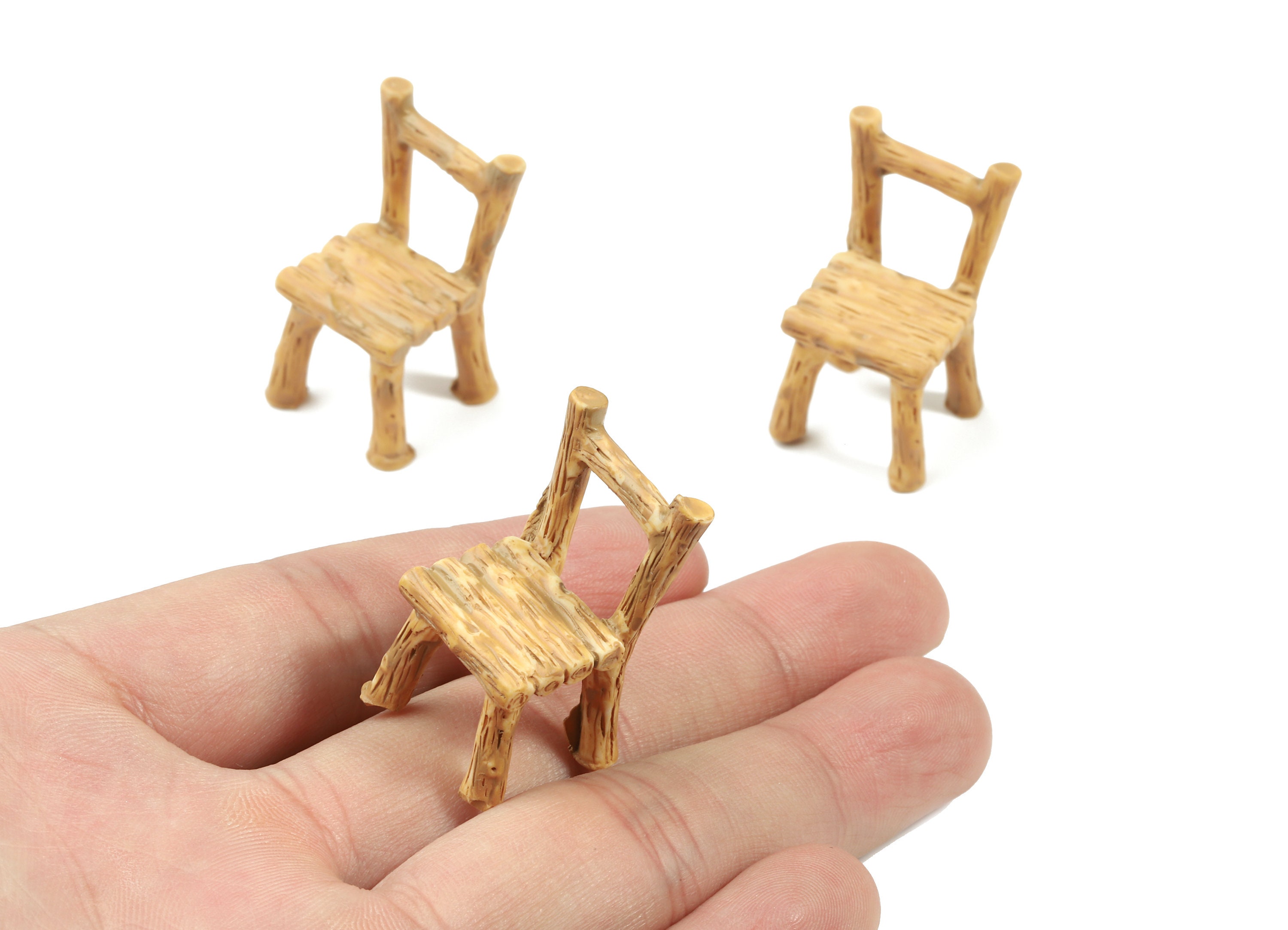 2pcs Mini Wooden Chair Terrarium Figurines Garden Decor - Etsy