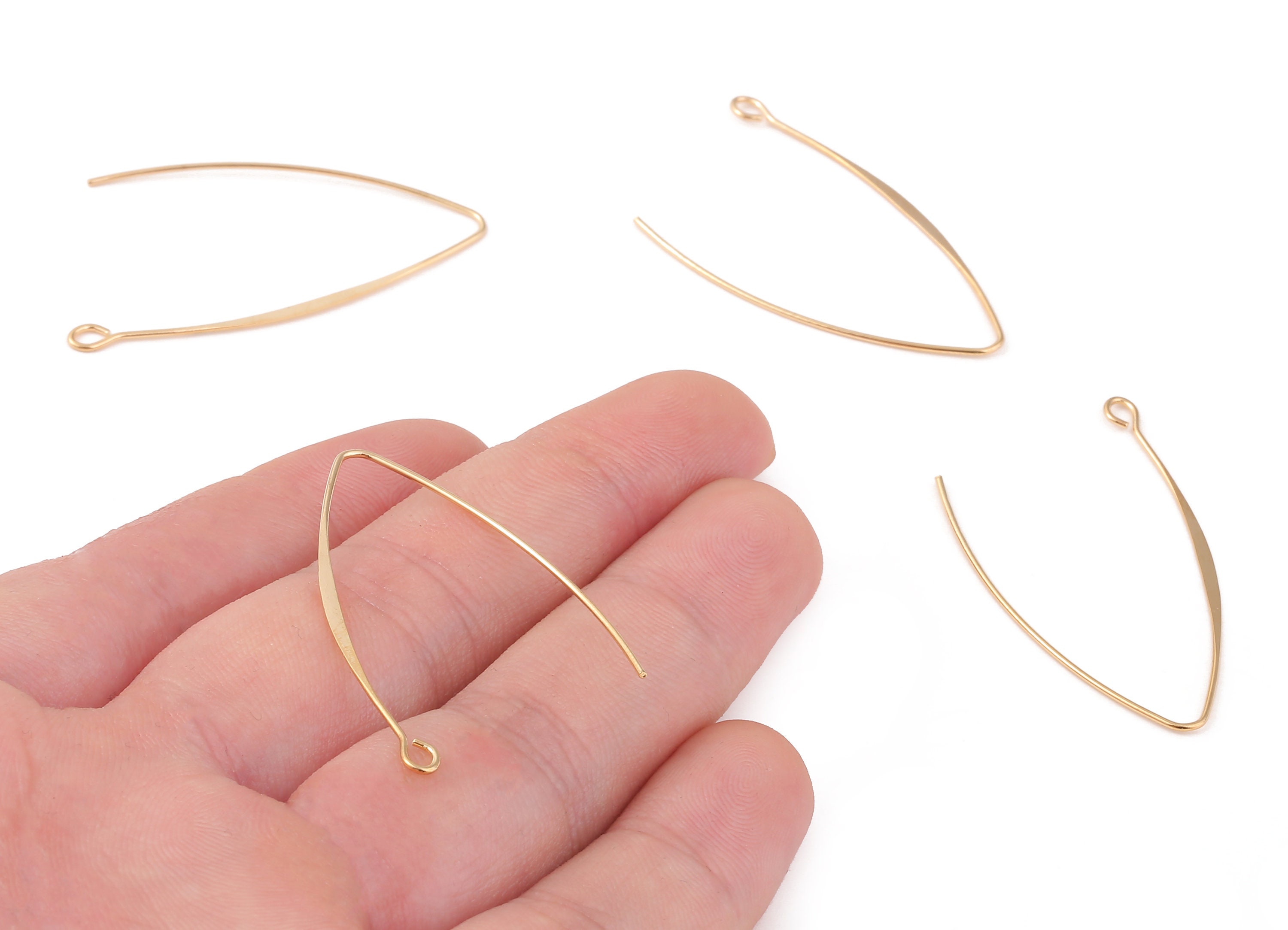 Brass Earring Wire Post Brass Earring Wire Stud 18K Real - Etsy