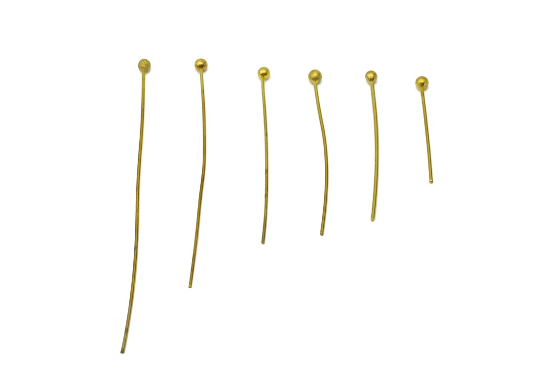 Brass Needle Ball Head Pin - Raw Brass Ball Head Pins- Brass Spikes ...