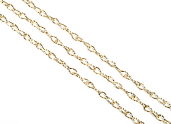 Gold Figure 8 Chain 18K Real Gold Brass Eternity Wire Chain - Etsy
