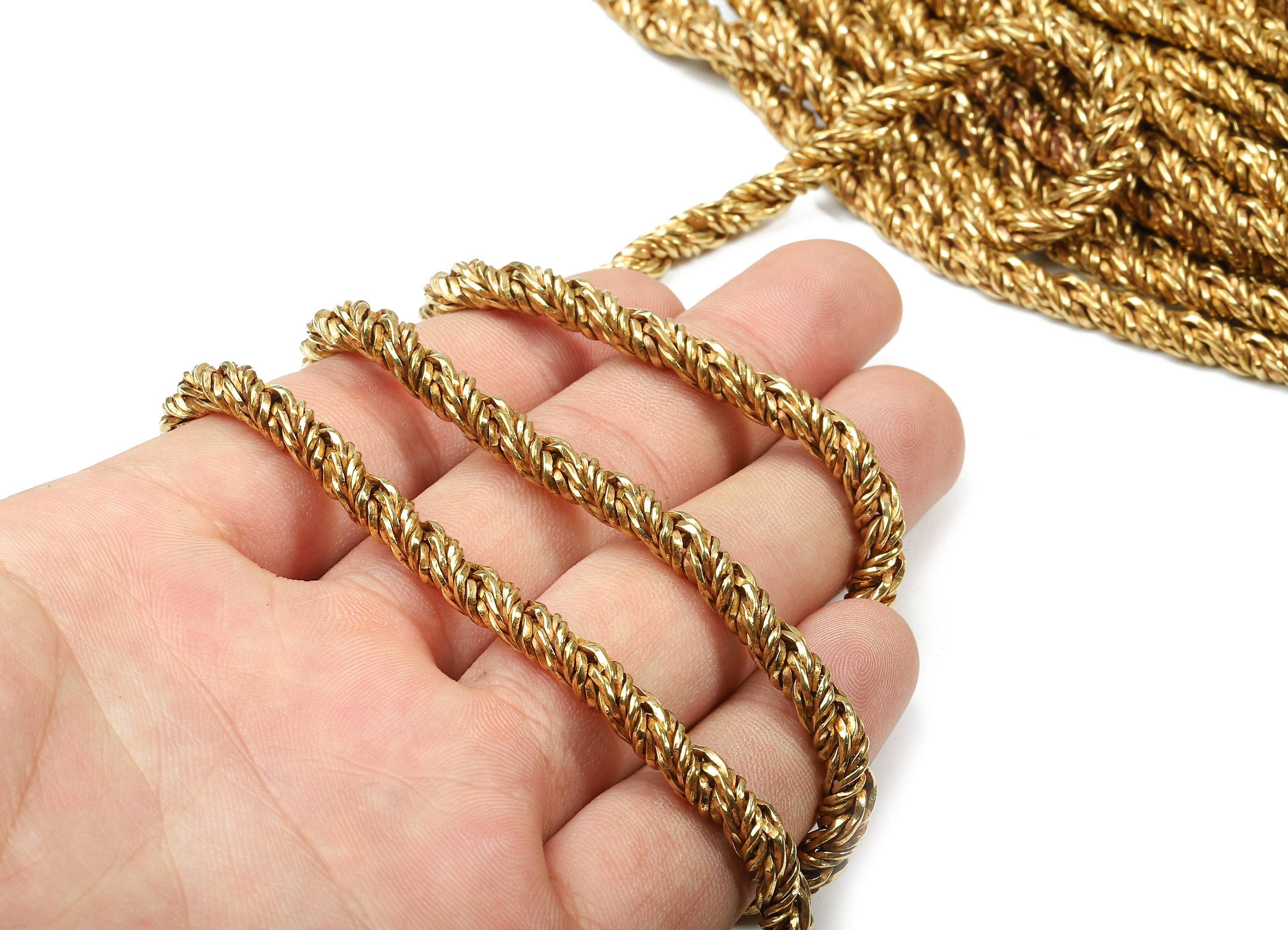 Brass Rope Chain Raw Brass Fox Chain Unsoldered Open Chain | Etsy