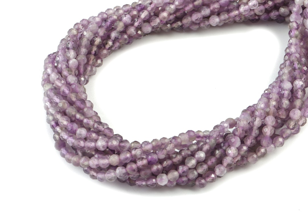 Amethyst Round Beads 2mm - 15.5 Inch - Faceted Round Gemstone Beads ...