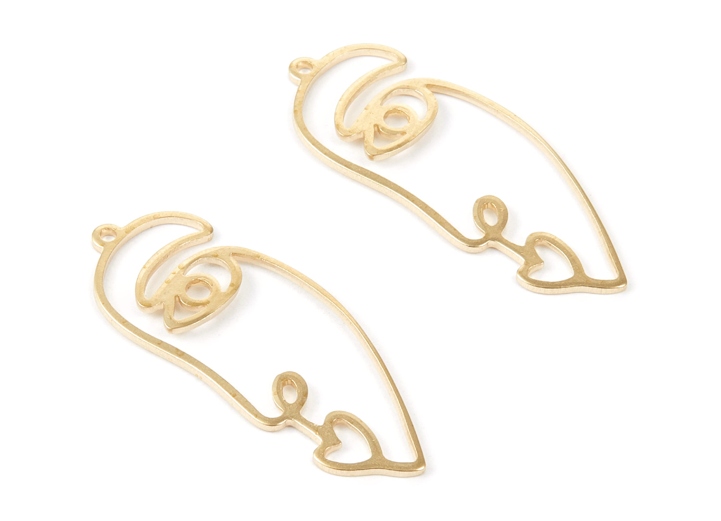 Brass Face Charms Face Shaped Raw Brass Pendant Brass - Etsy