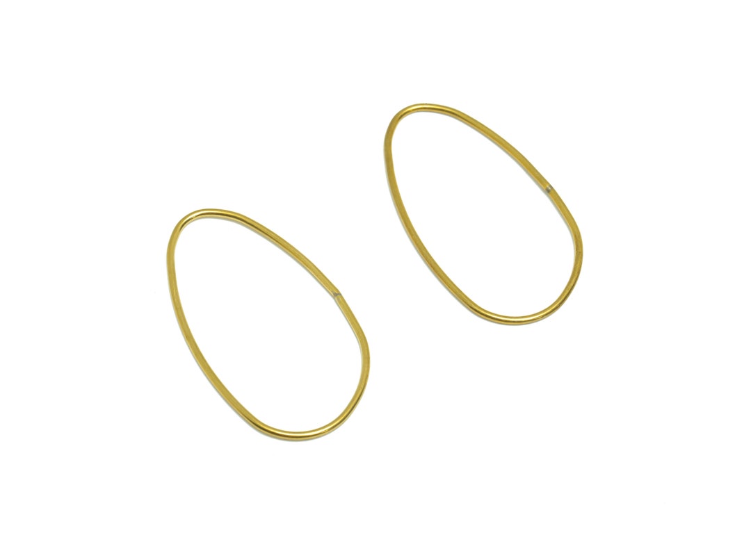 Brass Oval Wire Ring Earring Charm - Raw Brass Ring Earring Charm ...