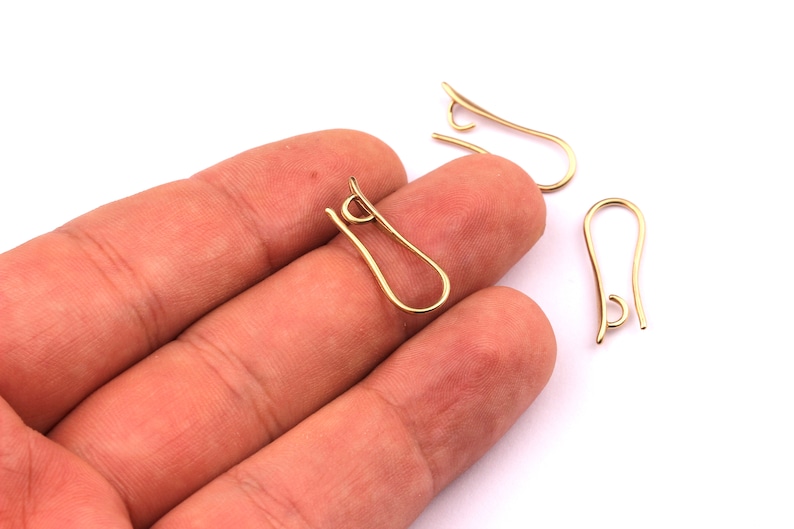 Brass Ear Wires Raw Brass Ear Hooks Earring Findings - Etsy
