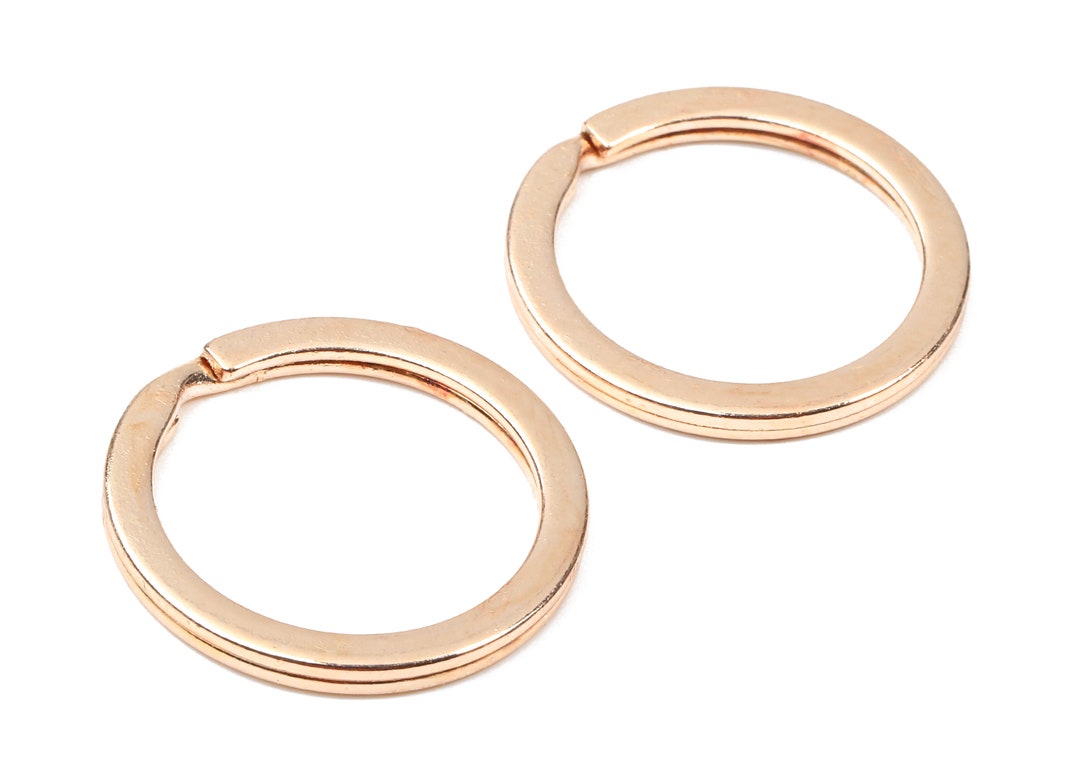Rose Gold Metal Key Rings - Flat Split Rings - Circle Key Rings ...