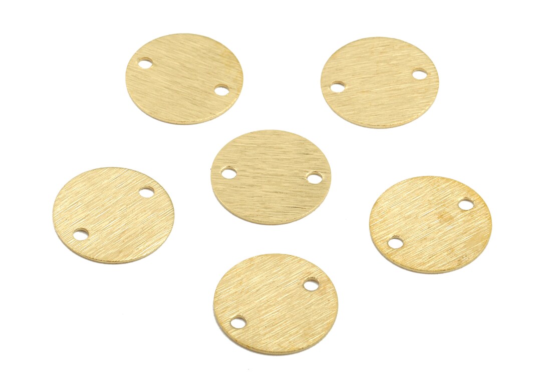 Brass Mini Round Connector - Textured Round Bracelet Connector - Raw ...