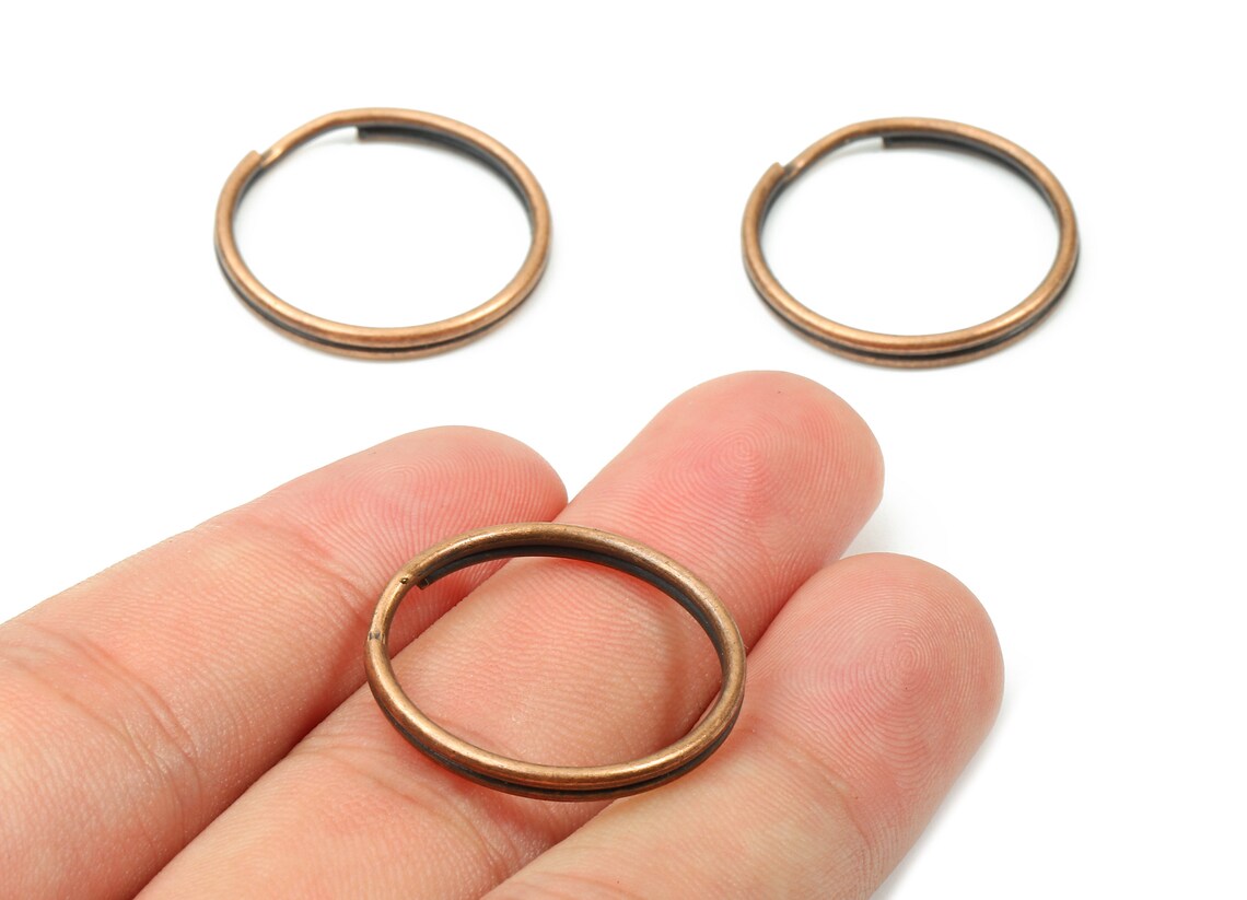 Antique Copper Metal Key Rings Split Rings Circle Key - Etsy