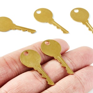 Brass Key Charms - Key Shaped Raw Brass Pendant - Jewelry Supplies - 33 ...