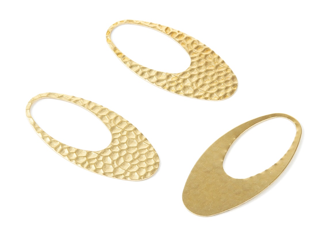 Brass Hammered Oval Charms Hammered Oval Stamping Blanks Raw - Etsy