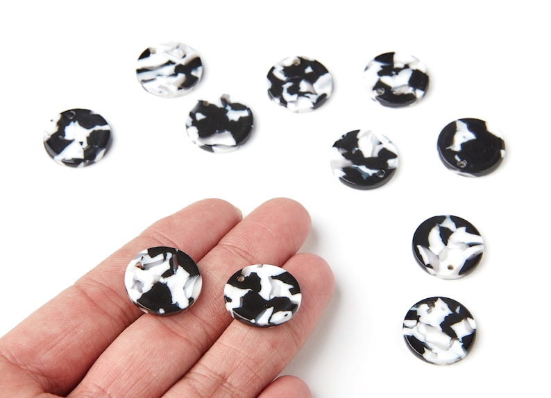 Acrylic Round Earring Charms - Circle Pendant - Pearl Mosaic Charm ...