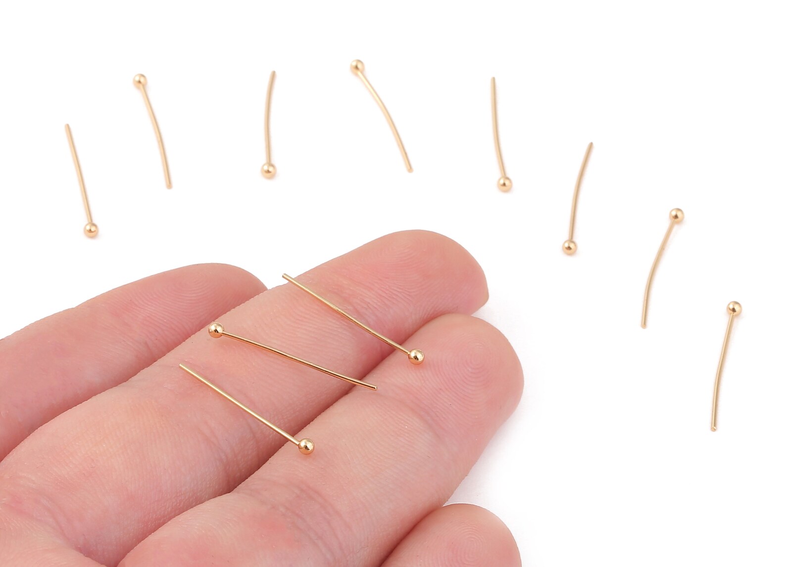 Brass Ball Earring Pin Brass Ball Earring Post 18K Real - Etsy