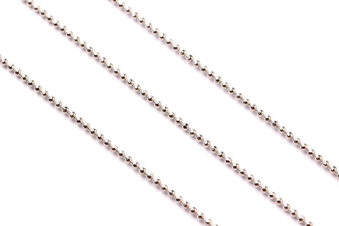 Faceted Tiny Ball Chain Brass Chain Silver Tone Plated 0.05 for ...
