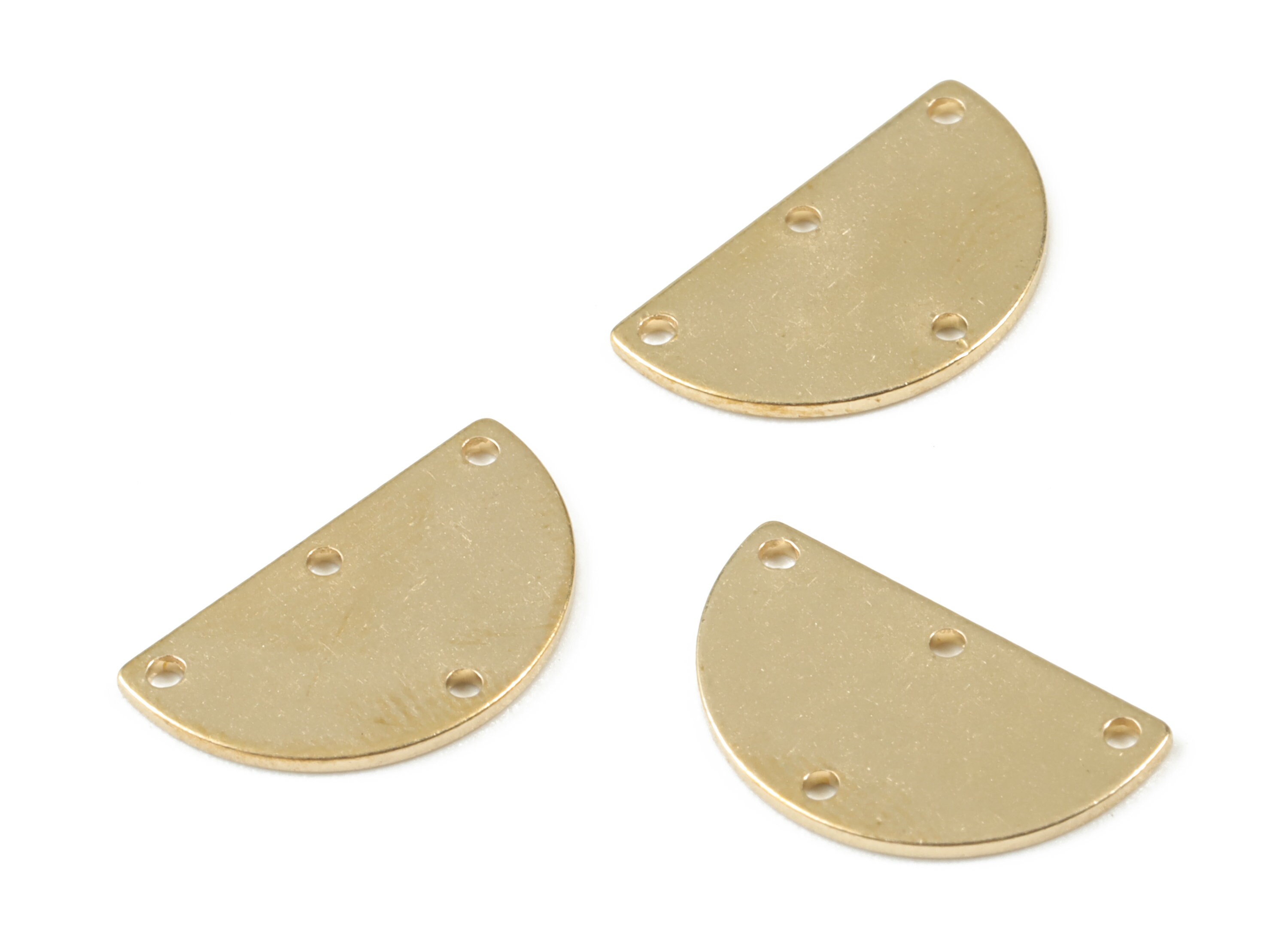 Brass Mini Semi Circle Connector - Raw Brass Half Moon Connector ...