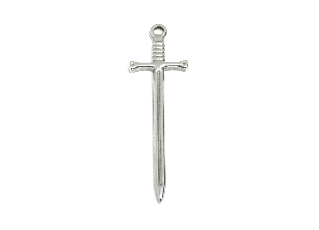 Steel Sword Pendant - Steel Medieval Sword Charm - Gothic Dagger ...