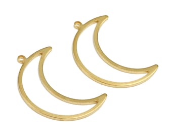 Stainless Steel Crescent Moon Charms Moon Earrings and - Etsy