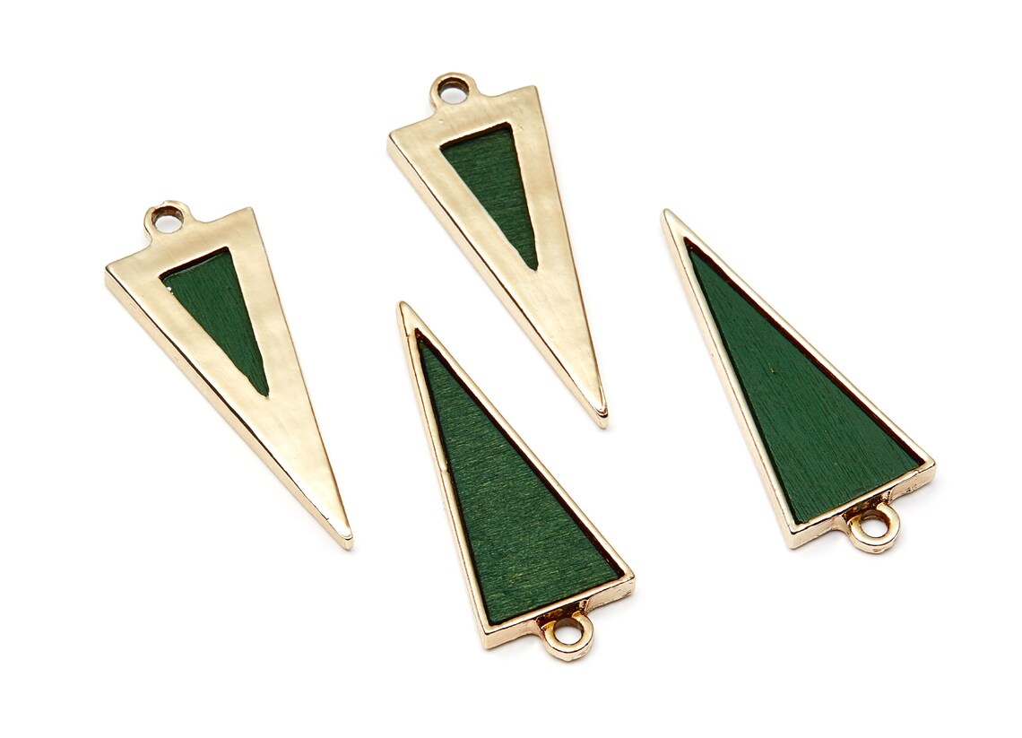 Triangle Shaped Charms Zinc Alloy Earring Findings Gold | Etsy