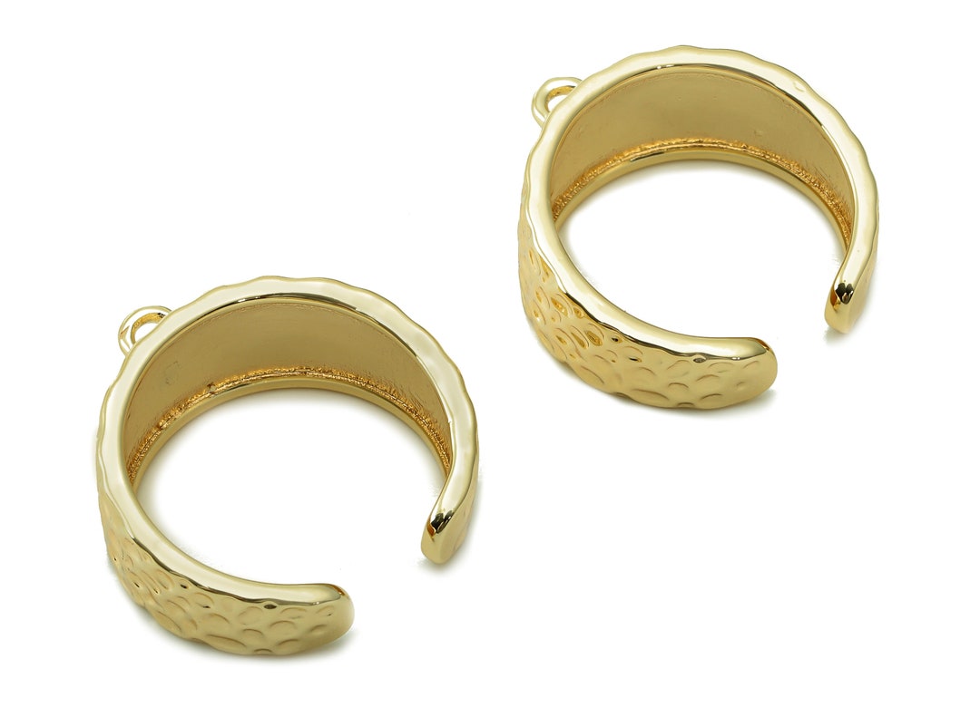Brass Hammered Open Round Ring - Open Circle Wide Hoop Ring - Thick ...