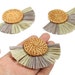 Rattan Raffia Tassel Round Charms - Circle Earrings With Fan Tassels ...