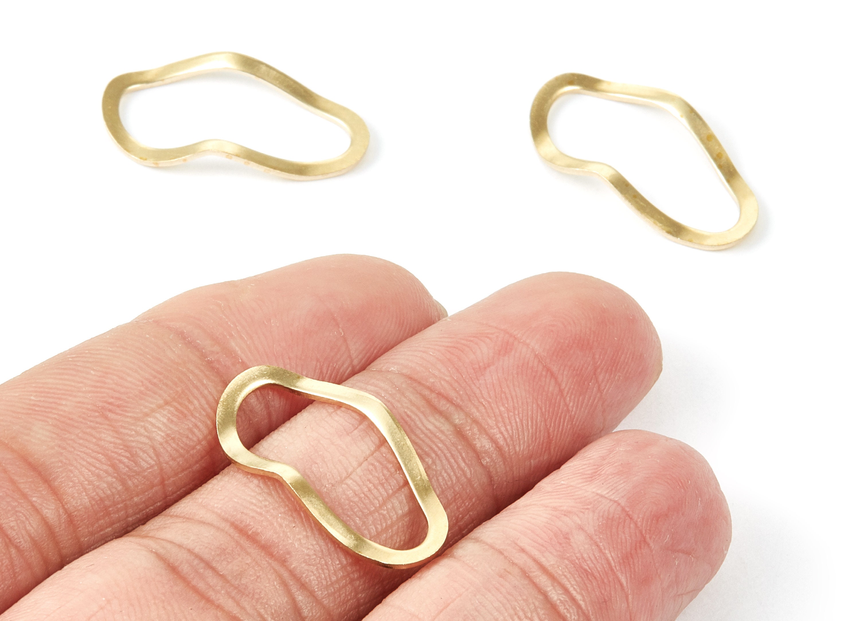 Brass Oval Charms Wavy Oval Shaped Raw Brass Pendant - Etsy