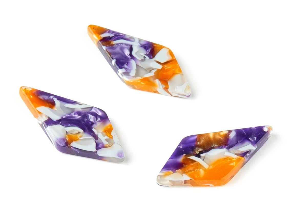 Acetate Diamond Charms Diamond Earrings and Pendant - Etsy