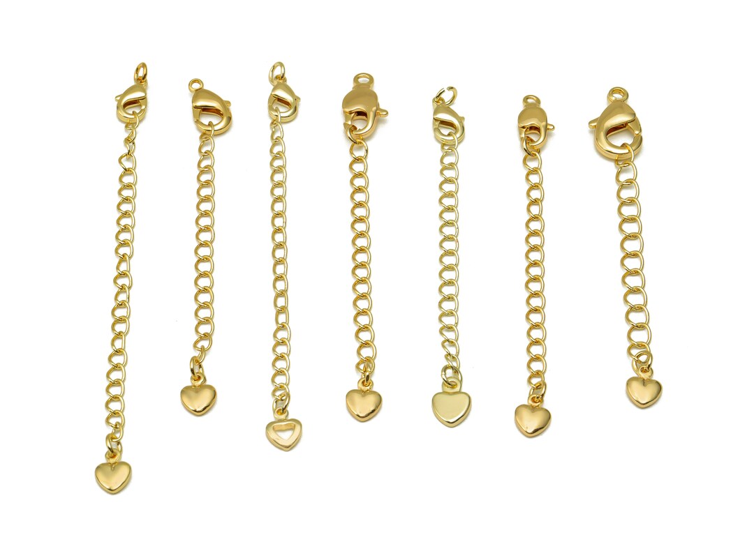 Extender Curb Chain - Heart Lobster Clasp - Extension Chain -bracelet ...