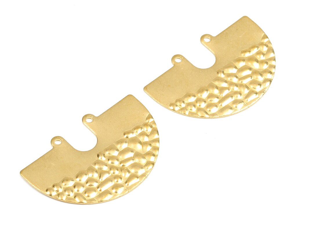 Brass Wavy Semicircle Connectors - Raw Brass Wavy U Earrings and ...