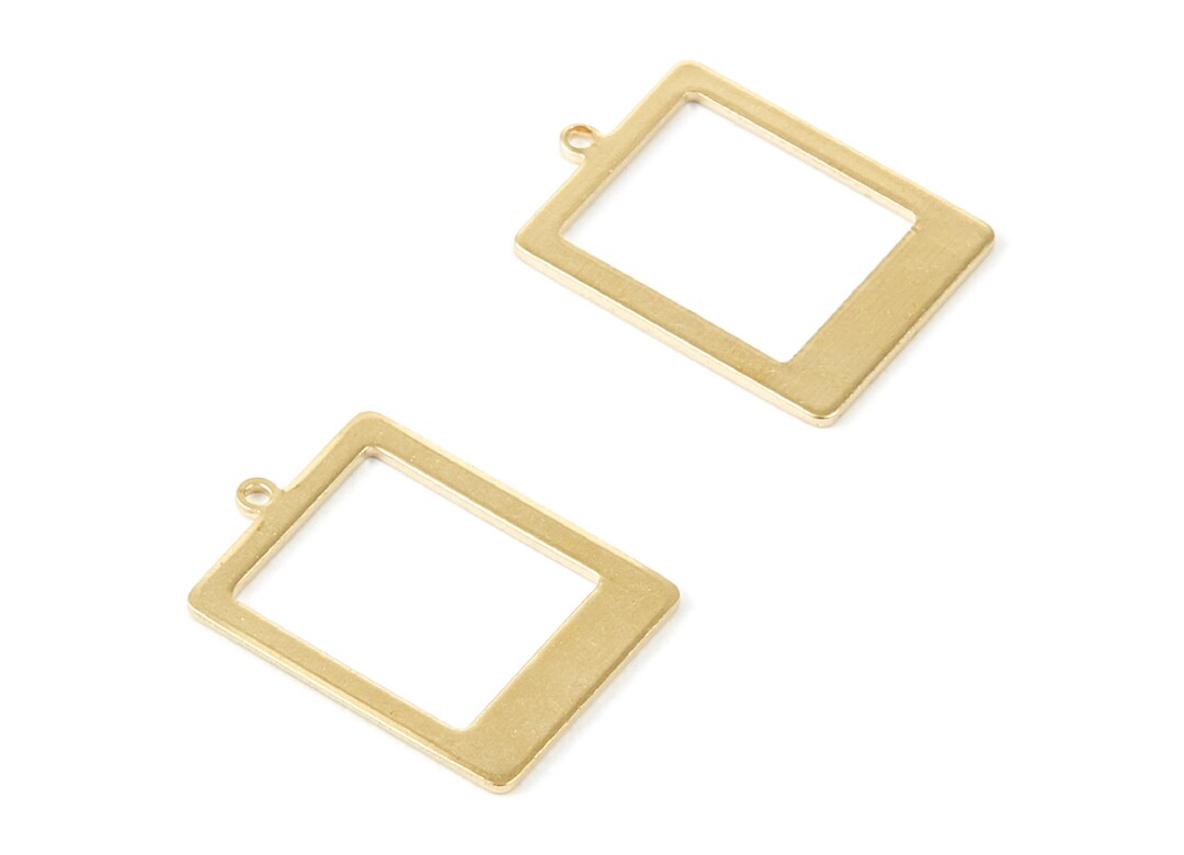 Brass Rectangle Charms - Rectangle Raw Brass Pendant - Earring Findings ...