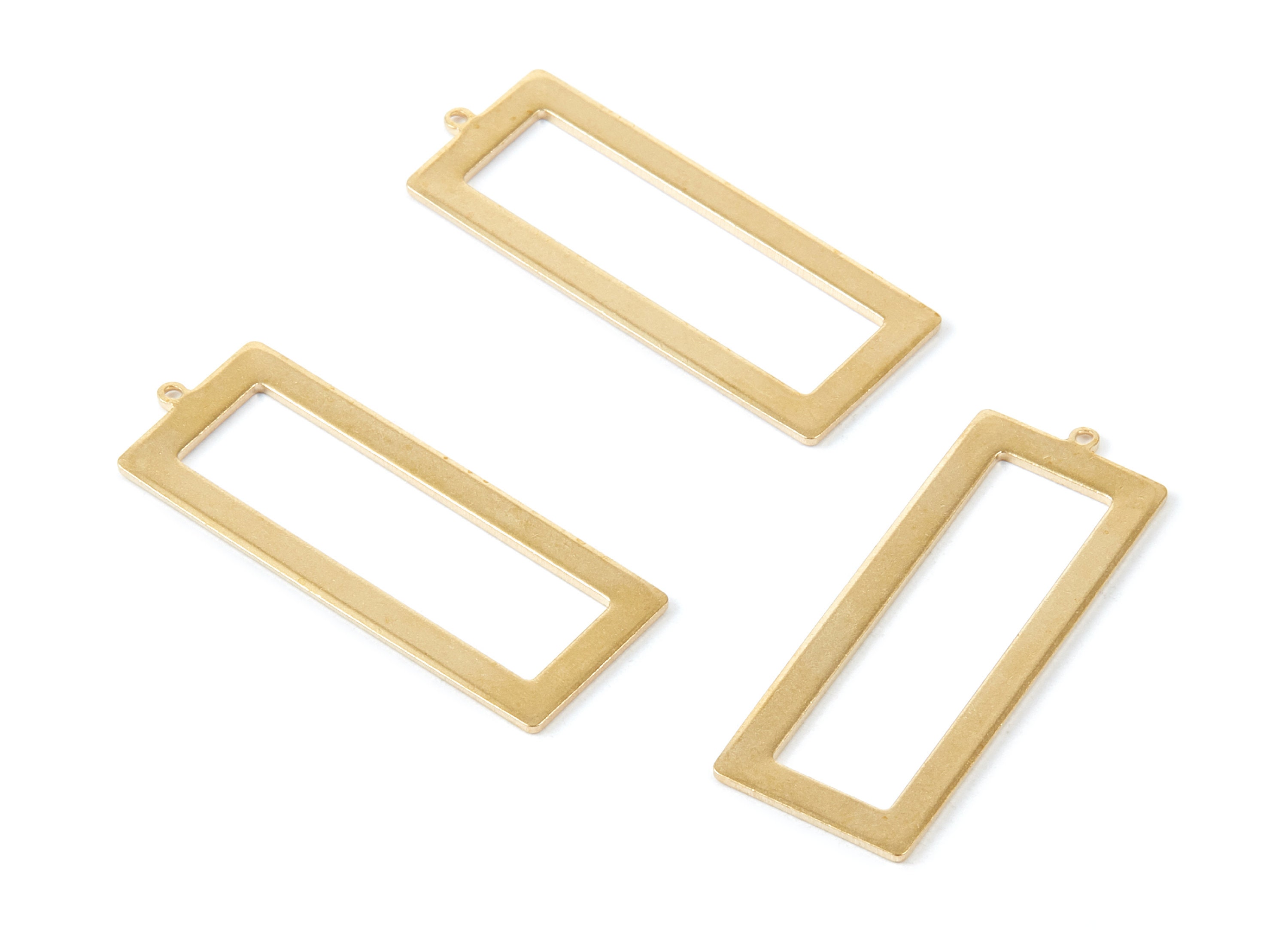 Brass Rectangle Charms Rectangle Raw Brass Pendant Brass - Etsy