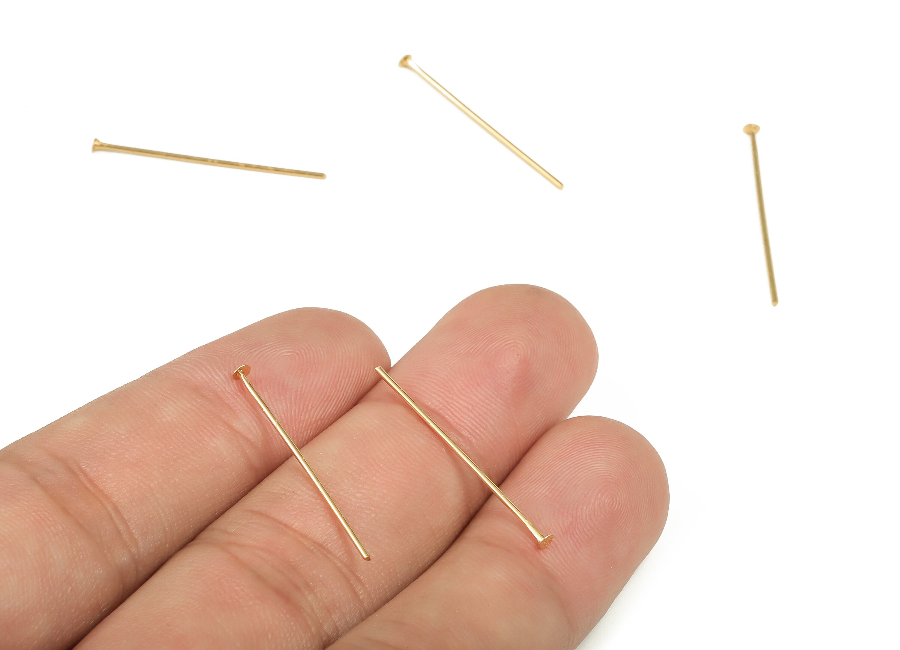 Brass Head Pin 18K Gold Head Pin DIY Gold Jewelry Pins - Etsy