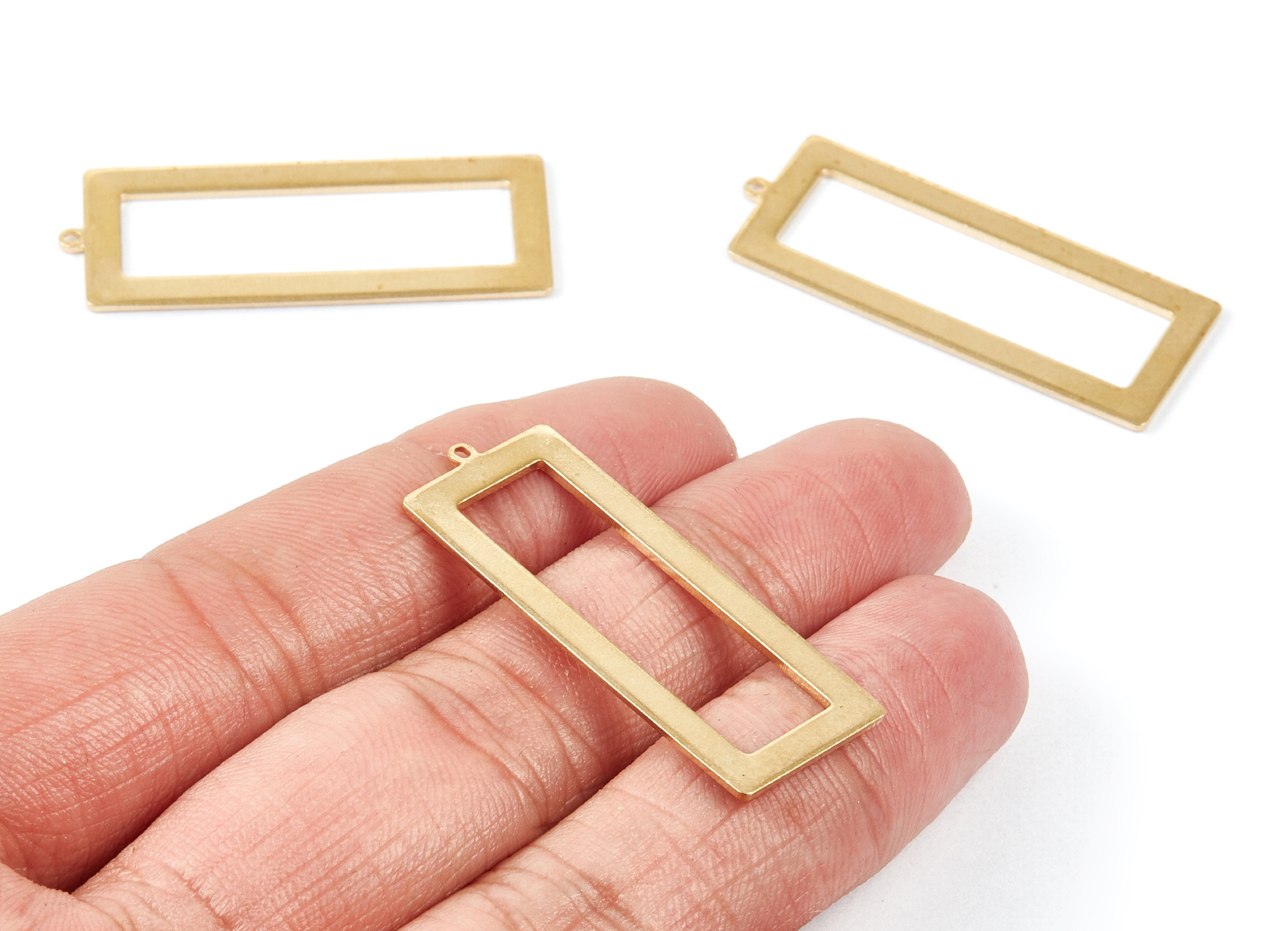Brass Rectangle Charms Rectangle Raw Brass Pendant Brass - Etsy