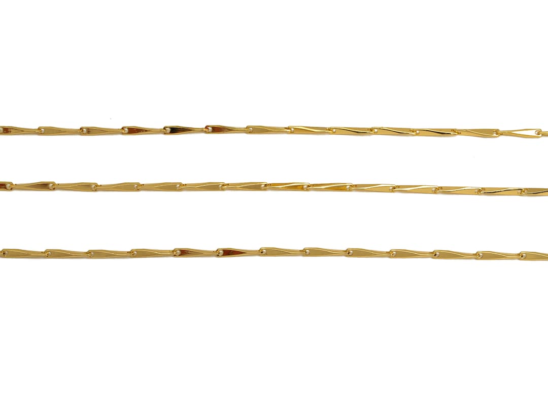 Brass Long Bar Chain Brass Bar Satellite Chain Brass Soldered Flat Bar ...