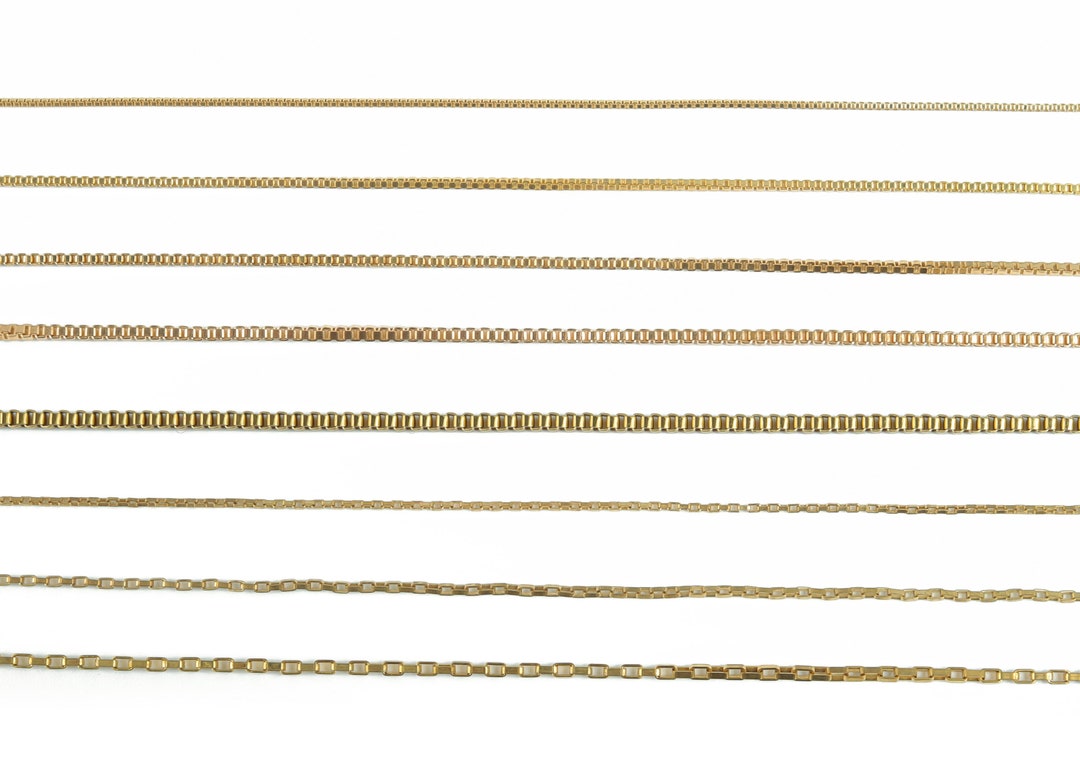 Cube Box Chain - Link Square Chain - Raw Brass Box Chain - Mini ...