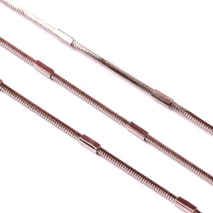 Bar Satellite Cube Snake Chain - Brass Chain- Silver Plated - Soldered ...